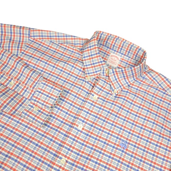 Brooks Brothers | Shirts | Brooks Brothers Oxford Shirt Mens L Plaid ...